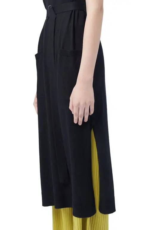 Gobi Cashmere Sleeveless Silk Cashmere Polo Dress - Black