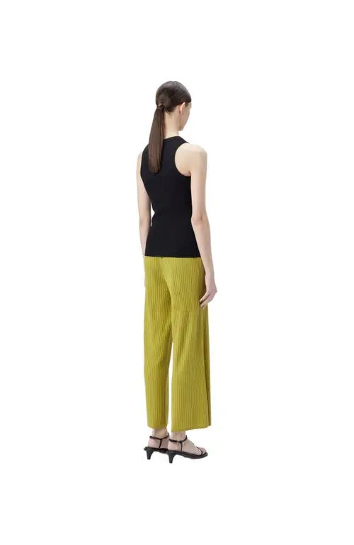 Gobi Cashmere Ribbed Cotton Silk Blend Tank Top - Black