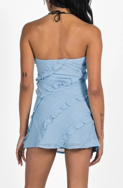 Princess Polly Lars Ruffle Strapless Mini Dress - Blue