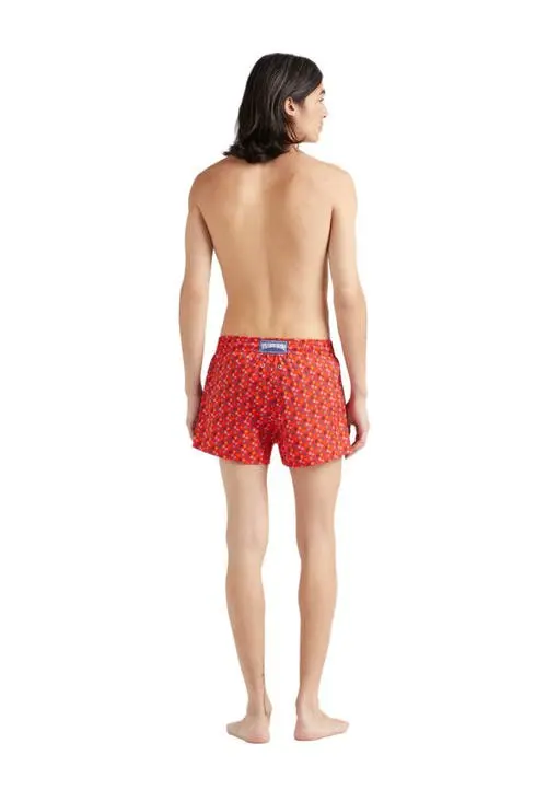 Vilebrequin Micro Ronde Des Tortues Rainbow Stretch Swim Shorts - Coquelicot