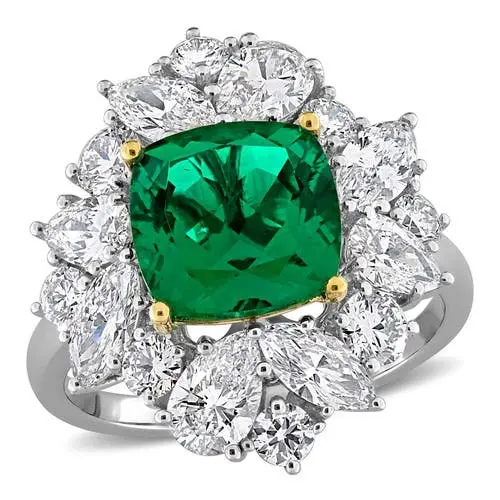 JULIANNA B. Lab-created And Lab-grown Diamond Ring - Emerald