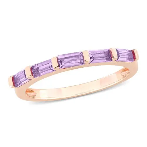 JULIANNA B. Gemstone Anniversary 10k Gold Band - Rose De France/rose Gold