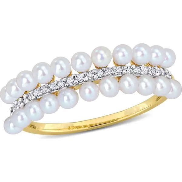 JULIANNA B. 14k Cultured And Diamond Ring - Pearl