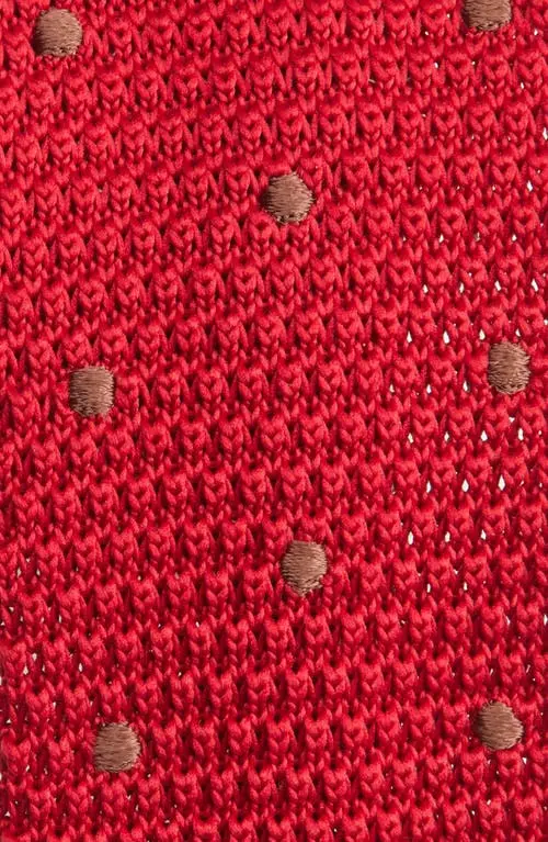 CLIFTON WILSON Polka Dot Knit Silk Tie