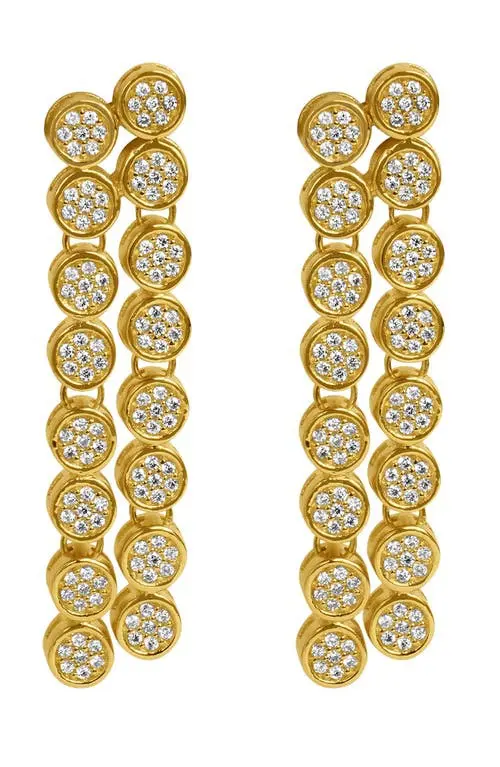 DEAN DAVIDSON Mirabeau Pavé Zirconia Drop Earrings - White Topaz/ Gold