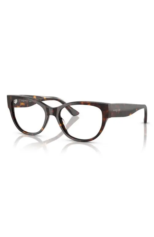 VOGUE 53mm Cat Eye Optical Glasses - Dark Havana