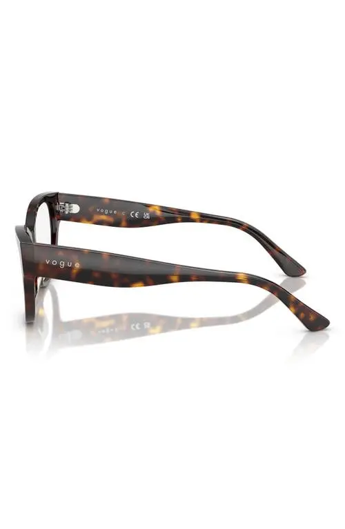 VOGUE 53mm Cat Eye Optical Glasses - Dark Havana