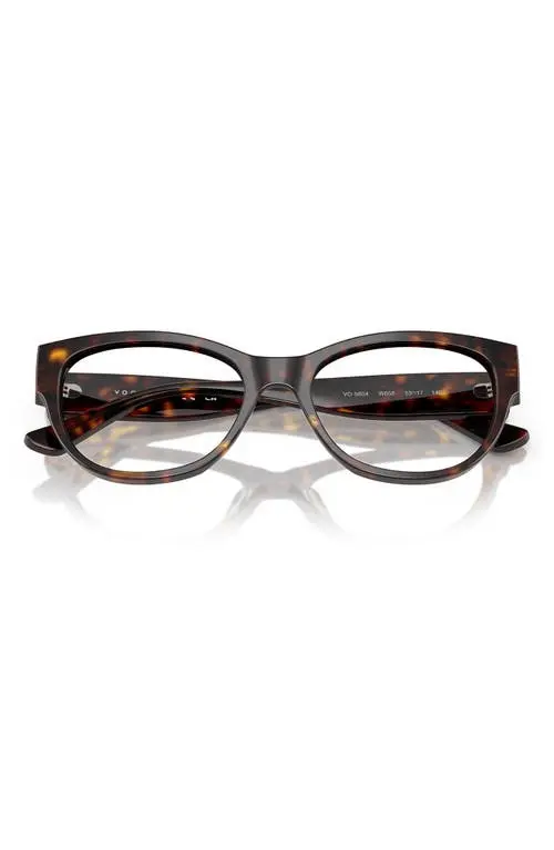 VOGUE 53mm Cat Eye Optical Glasses - Dark Havana