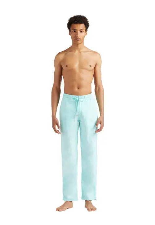 Vilebrequin Slim Fit Solid Linen Pants