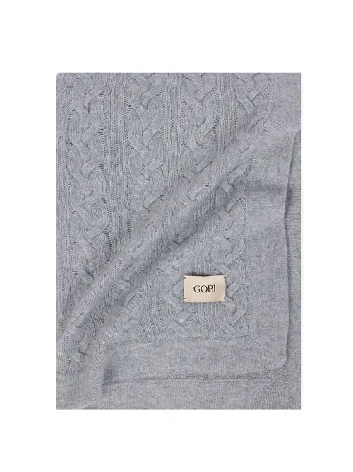 GOBI MONGOLIAN CASHMERE Cable Knit Blanket - High Rise