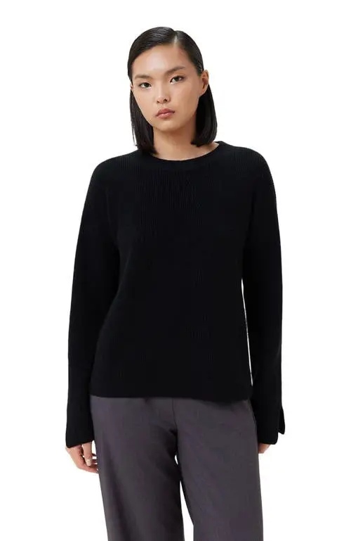 GOBI MONGOLIAN CASHMERE Split-sleeve Cashmere Sweater - Black