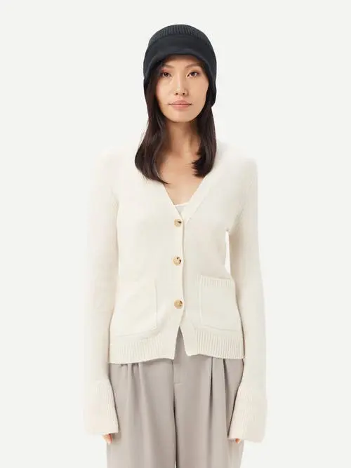 Gobi Mongolian Cashmere Wide-Brim Cashmere Hat - Black | Editorialist