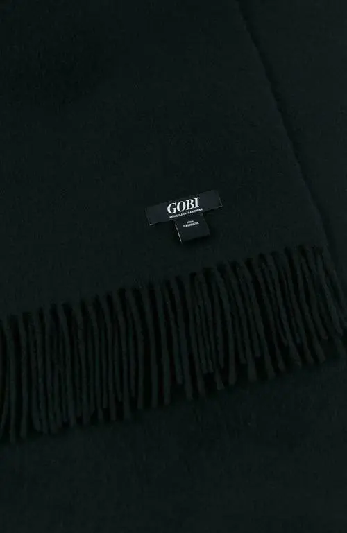 GOBI MONGOLIAN CASHMERE Medium Fringe Blanket - Black