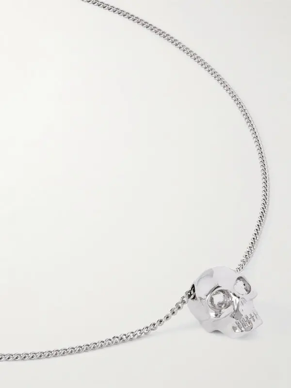 Alexander McQueen Skull Pendant Necklace - Silver