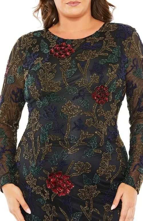 Mac Duggal High Neck Beaded Embellished Gown
