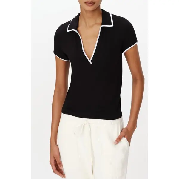 ATM Anthony Thomas Melillo Tipped Johnny Collar Polo