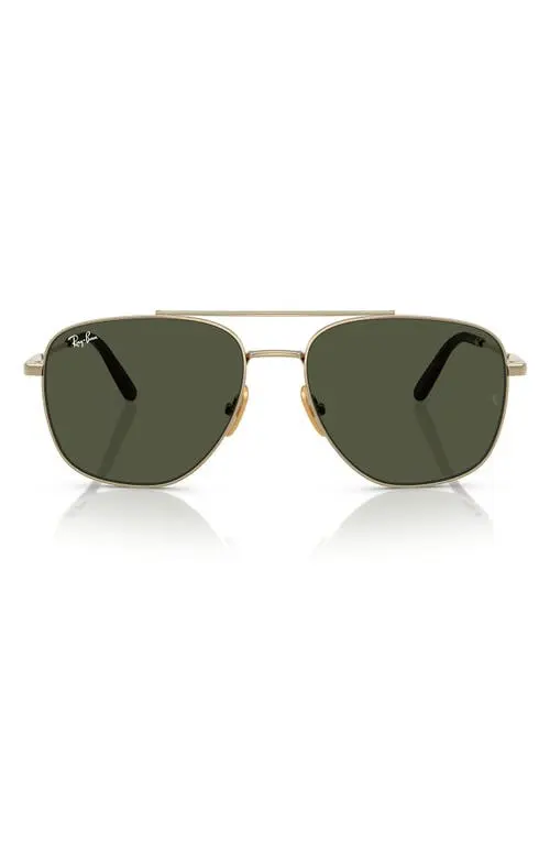 Ray-ban 59mm Polarized Square Sunglasses - Gold Flash