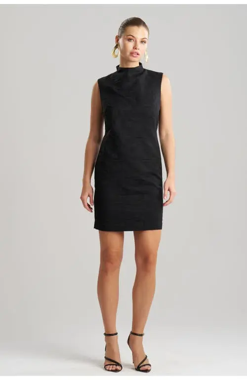 Natori Geo Texture Jacquard Sheath Dress - Black
