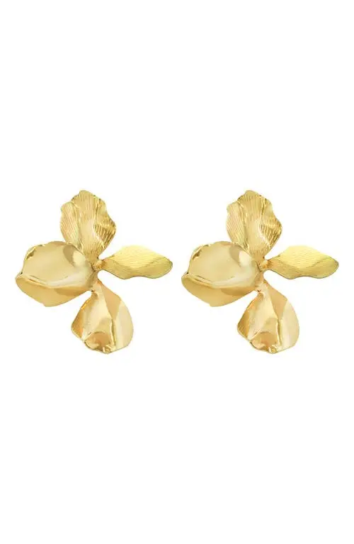 PANACEA Flower Drop Earrings - Gold
