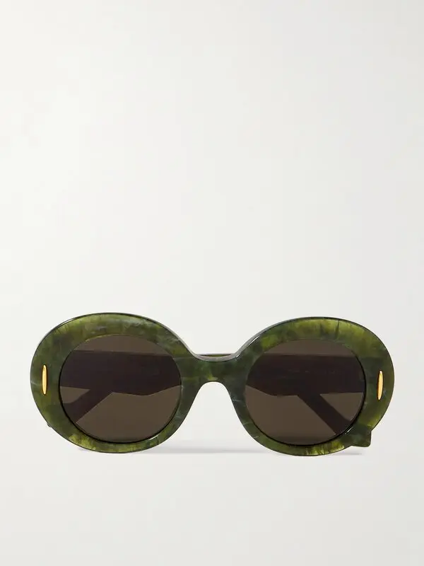 Loewe Round-frame Marbled Sunglasses - Green