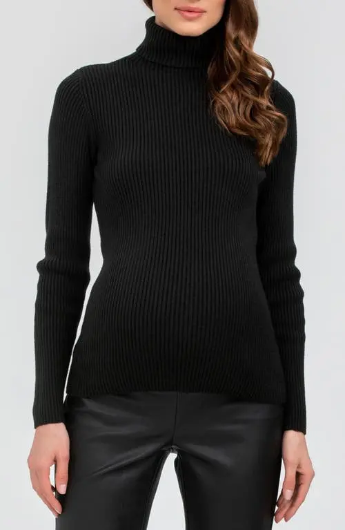 PIETRO BRUNELLI Aurora Turtleneck Rib Sweater - Black