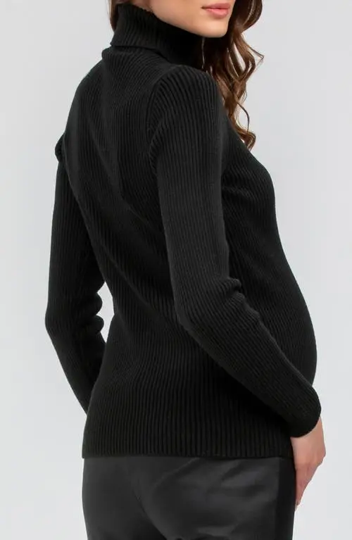 PIETRO BRUNELLI Aurora Turtleneck Rib Sweater - Black