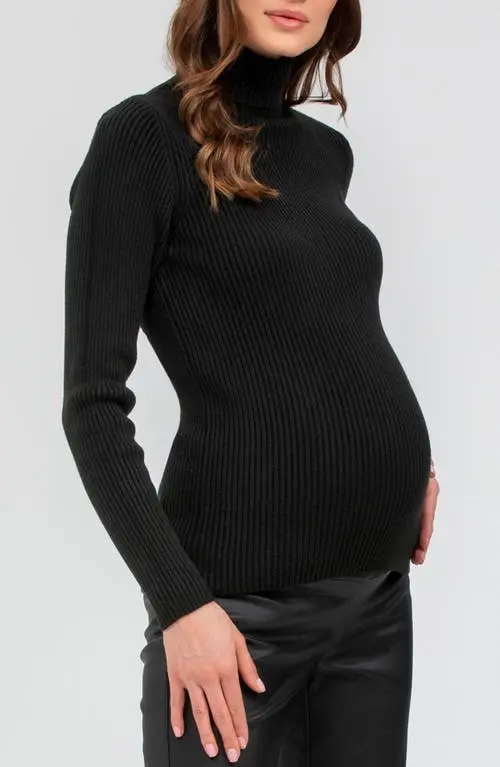 PIETRO BRUNELLI Aurora Turtleneck Rib Sweater - Black