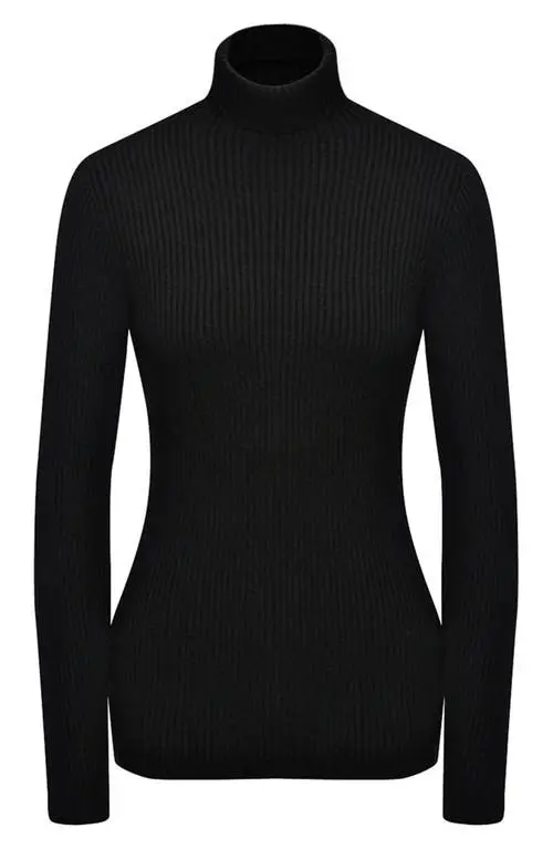 PIETRO BRUNELLI Aurora Turtleneck Rib Sweater - Black