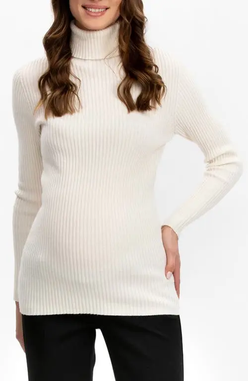 PIETRO BRUNELLI Aurora Turtleneck Rib Sweater - Natural