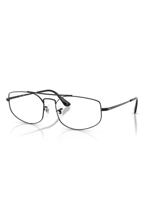Ray-ban 56mm Irregular Optical Glasses - Black