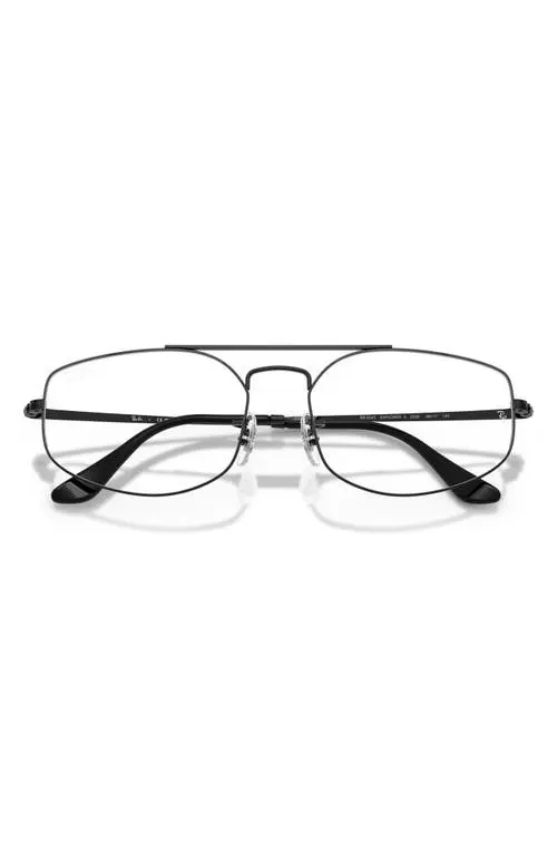 Ray-ban 56mm Irregular Optical Glasses - Black
