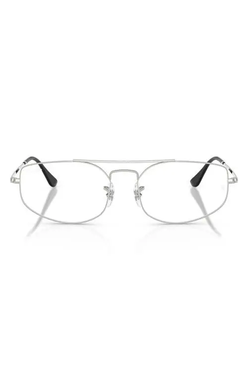 Ray-ban 56mm Irregular Optical Glasses - Silver