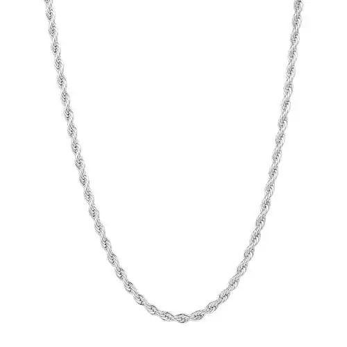 DONATELLO GIAN Name Sterling 3.5mm Rope Chain - Silver