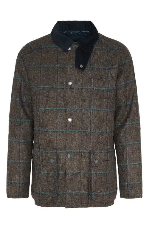 Barbour Bedale Check Wool Jacket - Brown | Editorialist