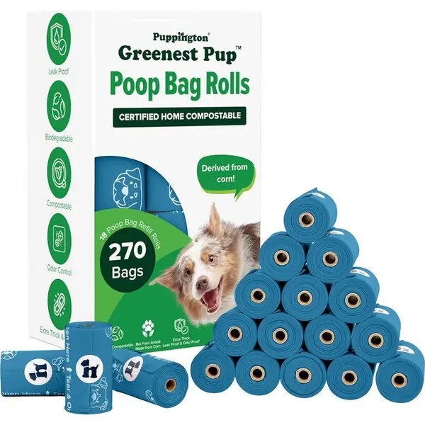 PUPPINGTON Greenest Pup Compostable Dog Waste Bags - Lagoon Teal