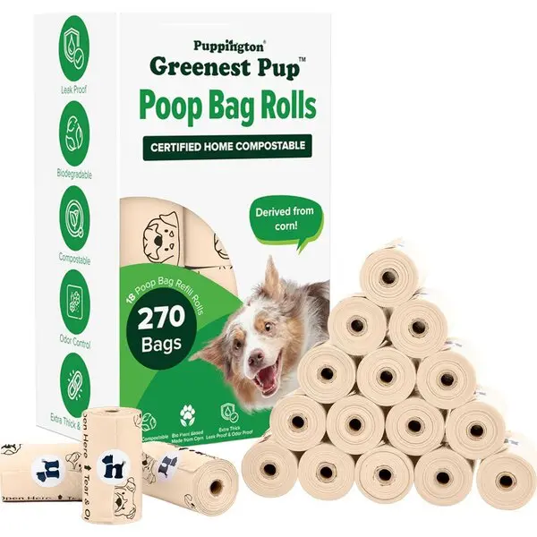 PUPPINGTON Greenest Pup Compostable Dog Waste Bags - Vanilla Cream