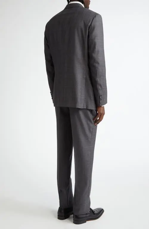 Isaia Sanita Plaid Wool Suit