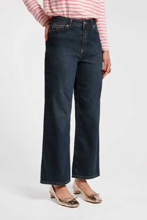FRANCES VALENTINE Ace Jean Solid Stretch Denim - Navy