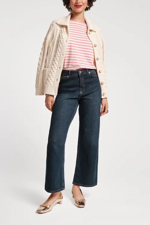 FRANCES VALENTINE Ace Jean Solid Stretch Denim - Navy