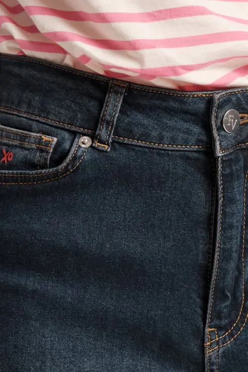 FRANCES VALENTINE Ace Jean Solid Stretch Denim - Navy