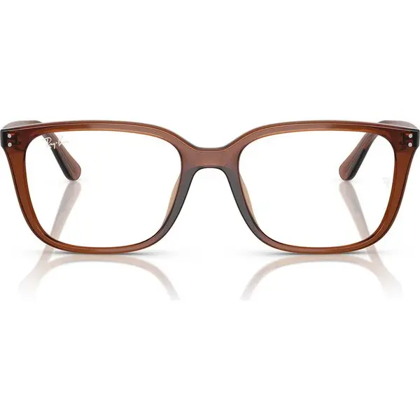 Ray-ban 55mm Square Optical Glasses - Transparent Brown