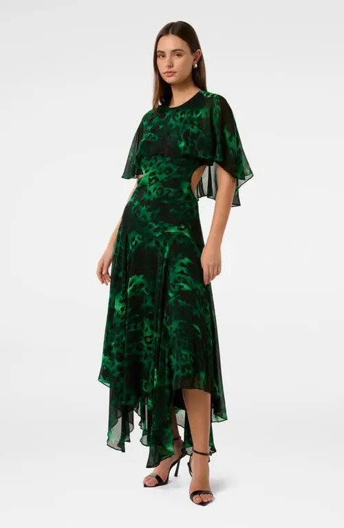 Ever New Otis Handkerchief Hem Maxi Dress In Emerald Leopard - 55% Off |  Editorialist