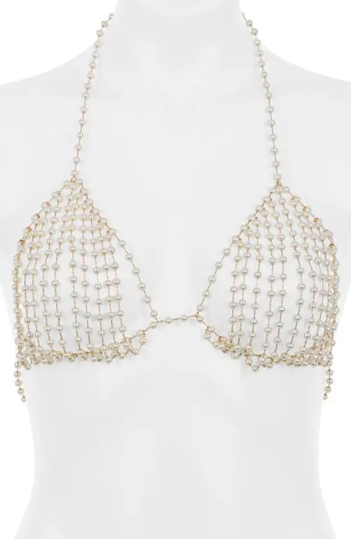 Bluebella Imitation Pearl Halter Bralette - Pearl Collection