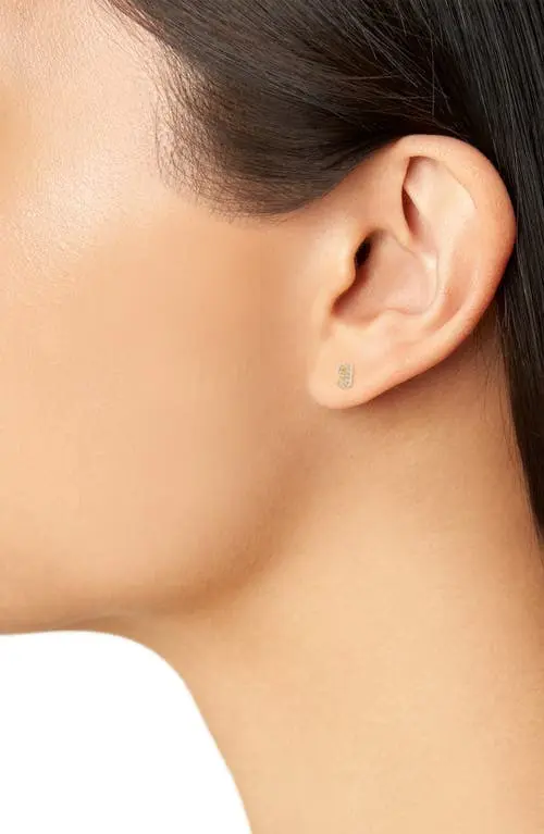 Argento Vivo Pavé Cubic Zirconia Initial Flatback Stud Earring