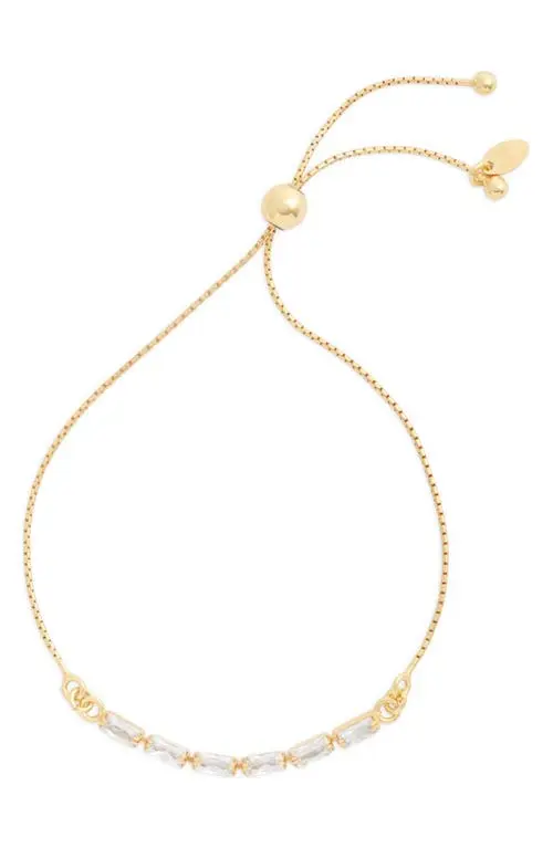 Argento Vivo Baguette Zirconia Slider Bracelet - Gold