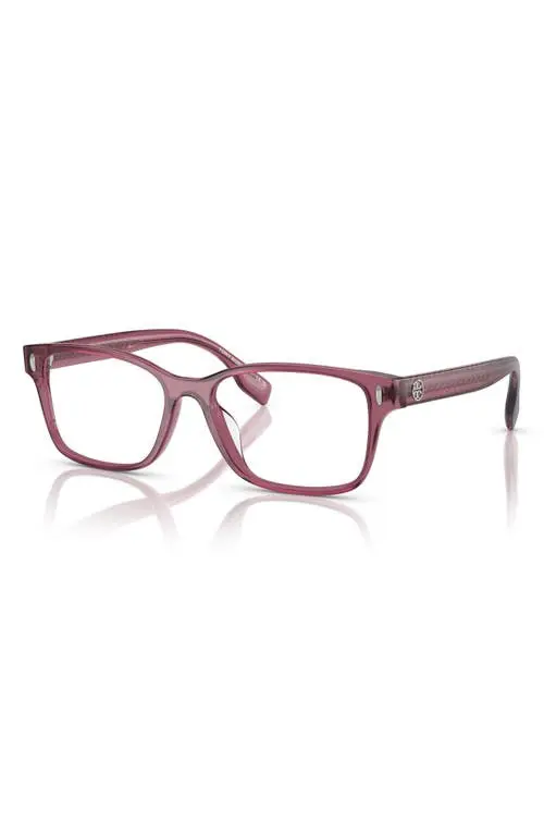 Tory Burch 49mm Rectangular Eyeglasses - Red