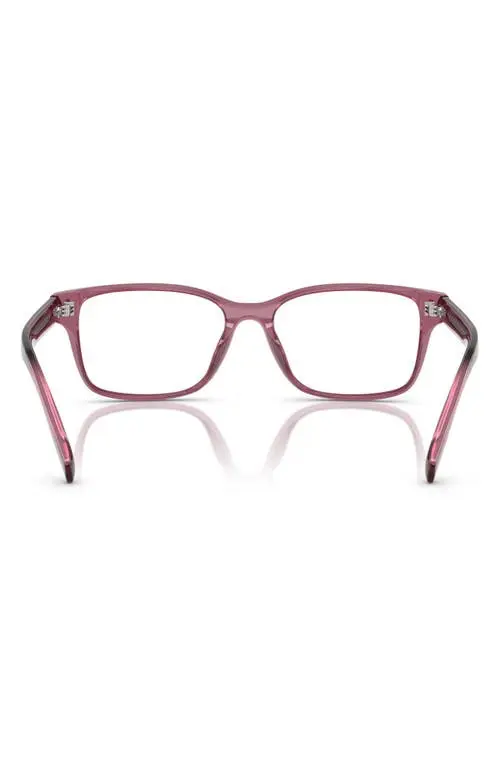 Tory Burch 49mm Rectangular Eyeglasses - Red