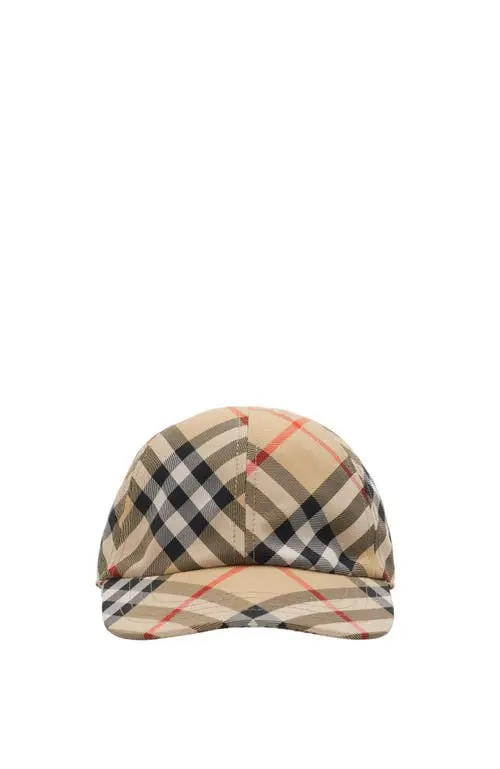 Burberry Check Baseball Cap - Sand