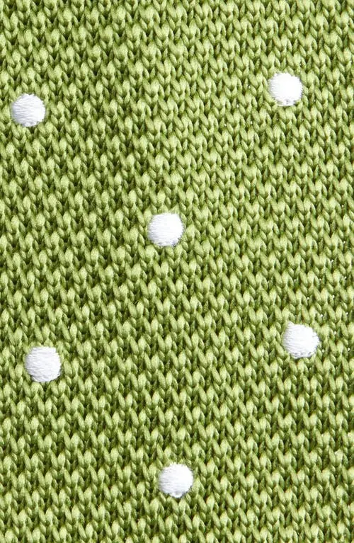 CLIFTON WILSON Polka Dot Knit Silk Tie