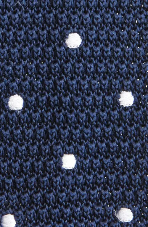 CLIFTON WILSON Polka Dot Knit Neck Tie
